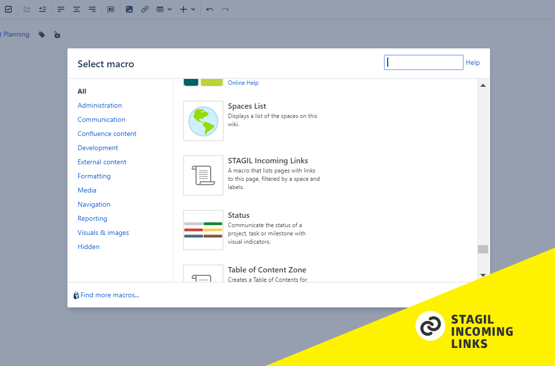 STAGIL Incoming Links for Confluence STAGIL Incoming Links for Confluence